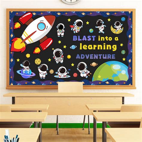 Outer Space Astronaut Bulletin Board Decorations Galaxy