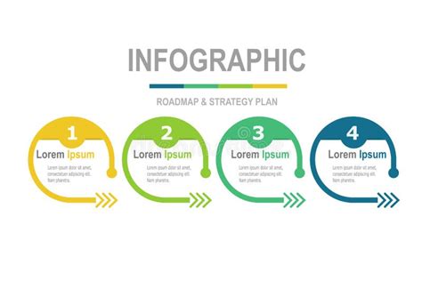 Infographic Element Template Business Concept With 4 Steps Multi Color Minimal Circle Shape