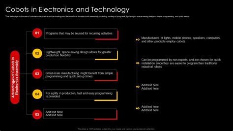 Cobots In Electronics And Technology Unlocking The Potential Of