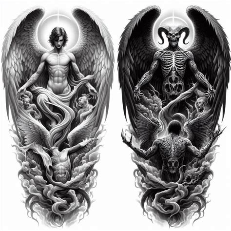 Tatuaje De ángel Guardián Tatuaje De Horror Diseños De Tatuaje De