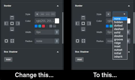 Improvement To The Border User Interface In Appearance Panel Ideas Bootstrap Studio Forum