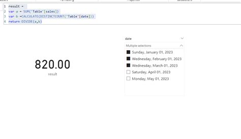 Average Based On Date Slicer Microsoft Fabric Community