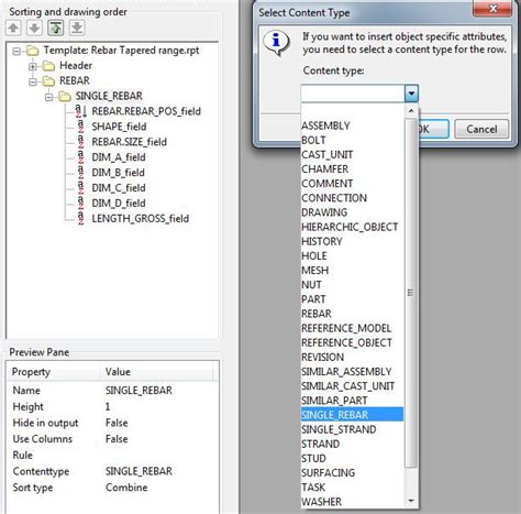 Individual Rebar Property For Tapered Rebar Group Trimble User Assistance