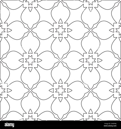 Floral Pattern Background Repeating Geometric Pattern From Striped Elements Black And White