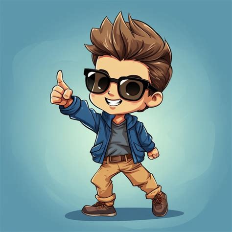 Premium Ai Image Cute Cool Boy Dabbing Pose Cartoon