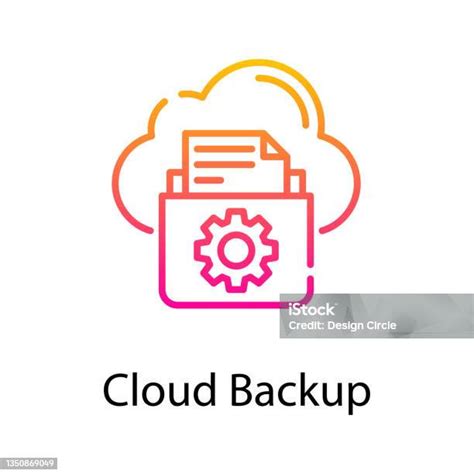 클라우드 백업 벡터 그라데이션 아이콘 디자인 일러스트레이션입니다 흰색 배경 Eps 10 파일에 웹 분석 기호 기어 기계 부분에