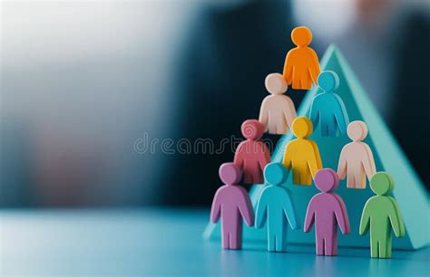 Colorful Human Figures Arranged In Pyramid Structure Symbolize Teamwork
