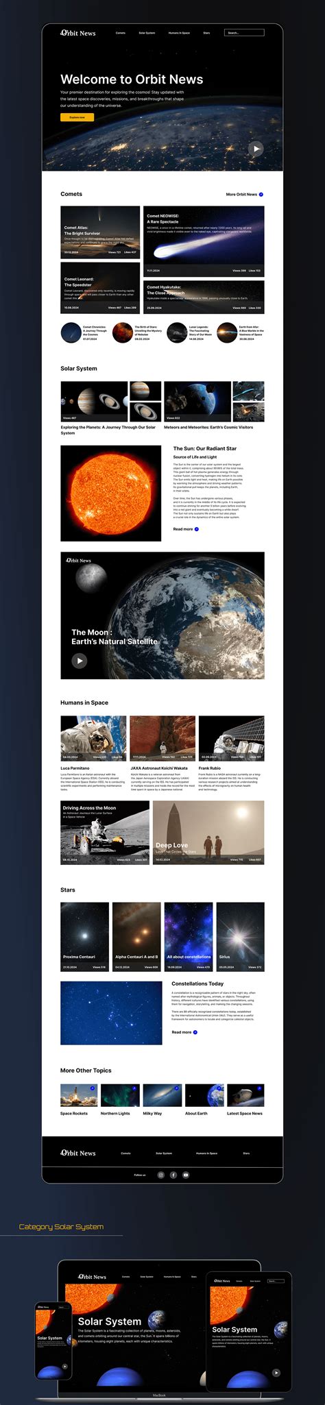 Uiux Design Website Design Space News Behance