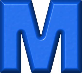 Presentation Alphabets Blue Refrigerator Magnet M