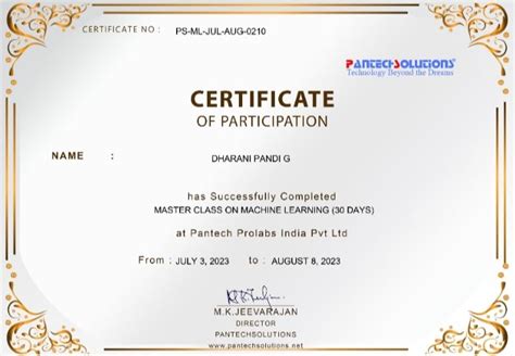 Dharani Pandi G On Linkedin Machinelearning Masterclass Pantechsolutions Continuouslearning