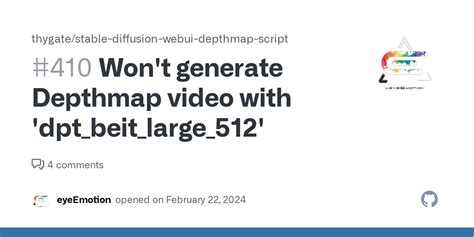 Won't generate Depthmap video with 'dpt_beit_large_512' · Issue #410 · thygate/stable-diffusion ...