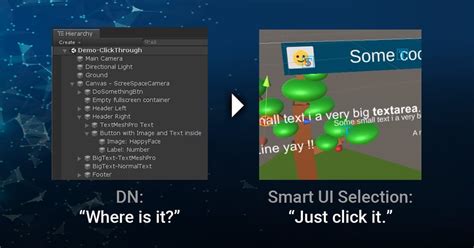 Smart Ui Selection Improves The Ui Selection Behaviour In The Editor Feature 1 Just Click