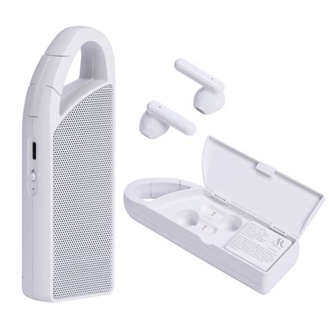 Acoustic Research White Bluetooth Wireless Speaker With Earbuds Duo Artws Whv Rona