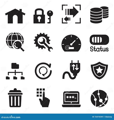 Ftp Server And Hosting Icon Set Stock Illustration Illustration Of Login Isolated 72474349