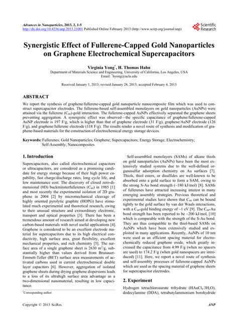 Pdf Synergistic Effect Of Fullerene Capped Gold Nanoparticles On
