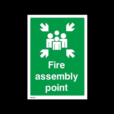Fire Assembly Muster Point Plastic Sign With 4 Pre Drilled Holes Fire