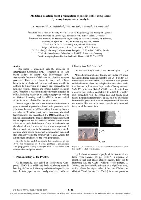 Pdf Modeling Reaction Front Propagation Of Intermetallic Compounds By Using Isogeometric Analysis