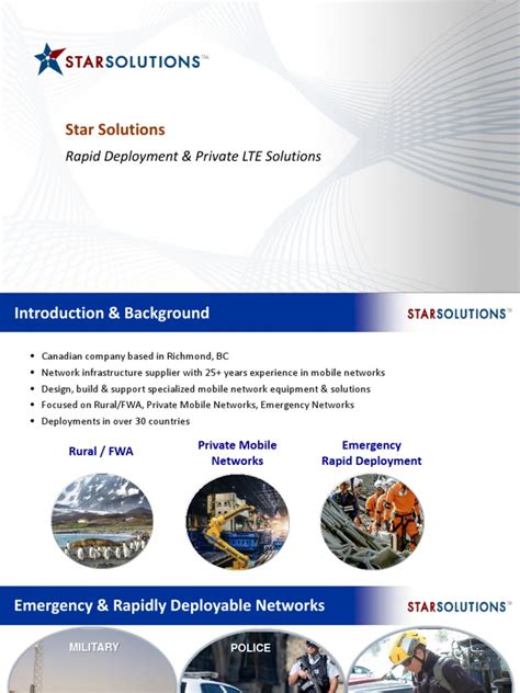 Star Solutions Rapid Deployment And Private Lte Pdf Lte Telecommunication Cellular Network