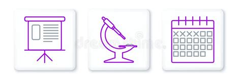 Set Line Calendar Presentation Financial Board With Graph Schedule Chart Diagram