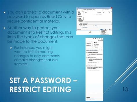 lesson 12 maintaining documents and macros lesson 13 protecting