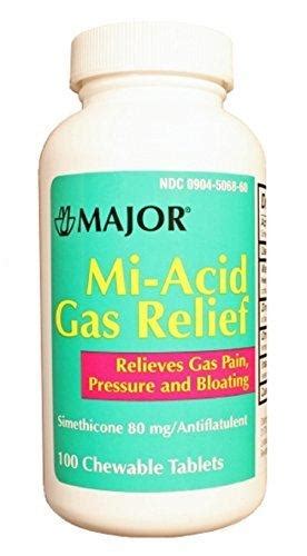 Mi Acid Gas 80mg Chew Tab Simethicone 80 Mg White 100 Tablets Upc 309045068601 By Major