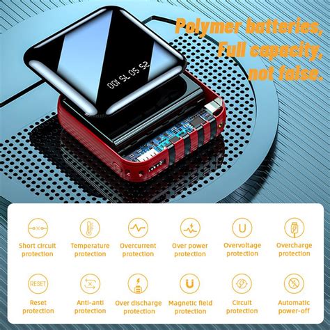 Mah Cables Full Capacity Mini Powerbank Dual Usb Portable Fast Charging Digital Display