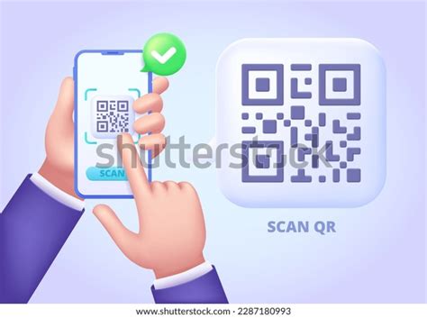 Qr Code Scan Phone Hands Three Stock Vector Royalty Free 2287180993