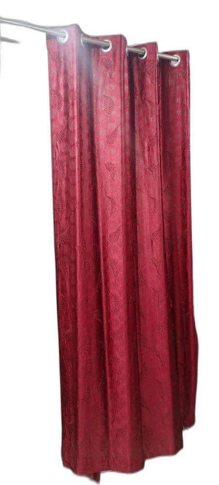 Polyester Embossed Red Window Curtain Size 9 X 4 Feet L X W At Rs