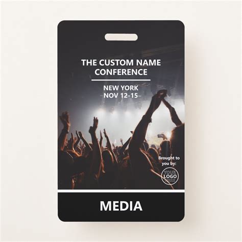 Modern Conference Media Access Pass Qr Code Custom Badge Zazzle