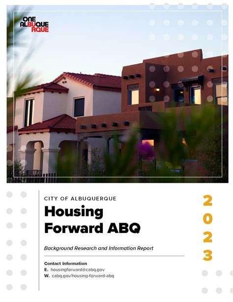 City Releases 2023 Housing Forward Abq Background Research