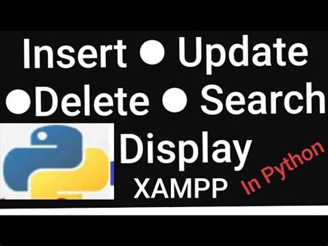 Python INSERT DELETE SEARCH UPDATE DISPLAY CRUD Operation In Database YouTube