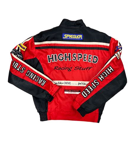 Kurtka Racing Motorowa Czerwona - Baza Vintage