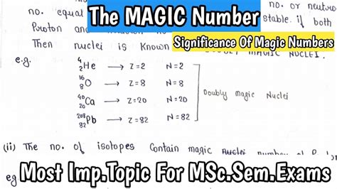 Magic Number Significance Of Magic Number Nuclear Chemistry