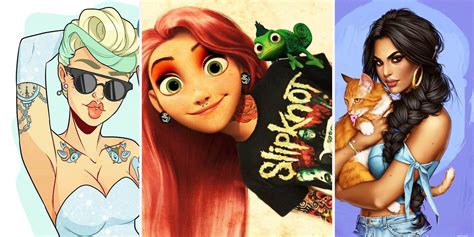 Hipster Disney Princesses Drawings
