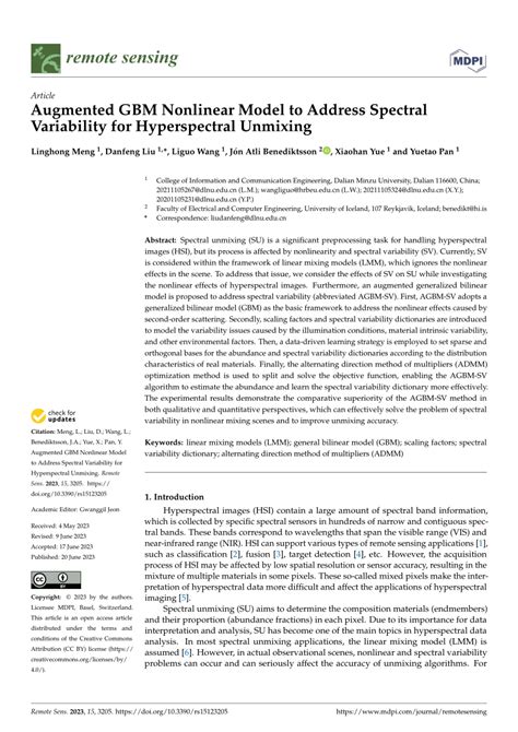 Pdf Augmented Gbm Nonlinear Model To Address Spectral Variability For