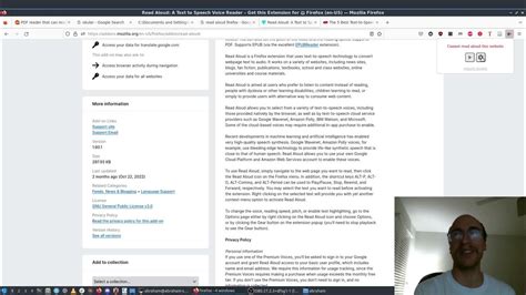 Read Aloud Text To Speech Extension For Mozilla Firefox Youtube