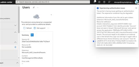 Getting Error Errormessage Interactionrequired Aadsts16000 User