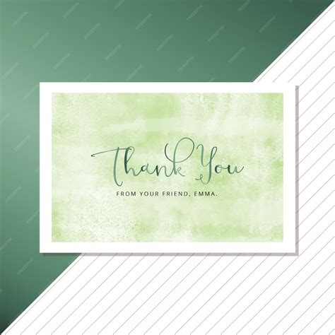 Premium Vector Thank You Card With Green Theme