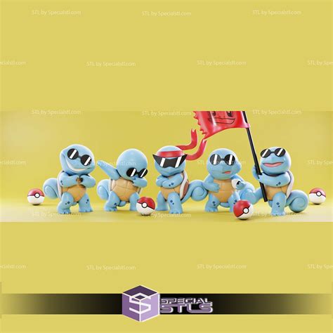 Pokemon Squirtle Squad Digital Sculpture Specialstl