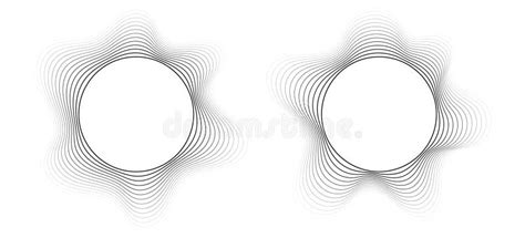 Round Sound Wave Frames Circular Lines Pattern Radial Curvy Shapes