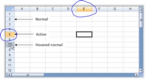 Getting And Setting The Colors Of Active Row And Column Of Selected