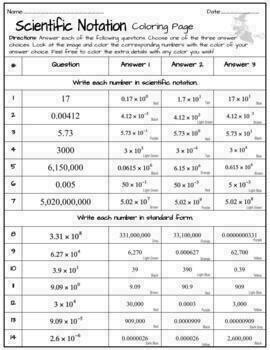 Scientific Notation Color By Number Halloween By Ms Gemma In The Middle