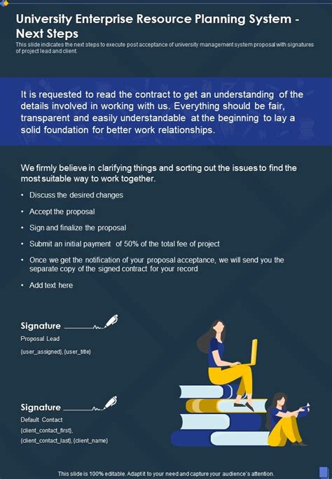 University Enterprise Resource Planning System Next Steps One Pager