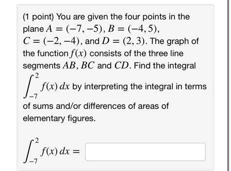 Solved 1 Point You Are Given The Four Points In The Plane Chegg Com