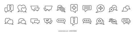 Pack Linear Symbols Speech Bubbles Editable Stock Vector Royalty Free 2440598083 Shutterstock