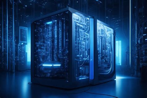 Na Luz Uma Ilustração De Supercomputadores De Grandes Dados Em Ação Imagem Premium Gerada Com Ia