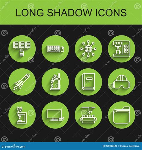 Set Line Microscope Smart Tv Server Data Web Hosting Factory Conveyor System Belt Document