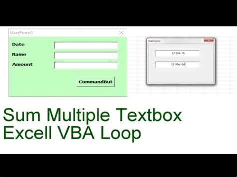 Sum Multiple Textbox Excell VBA Loop YouTube