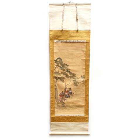 Antique Japanese Scroll Painting Samurai Scroll 幕末明治期 Endo Of The