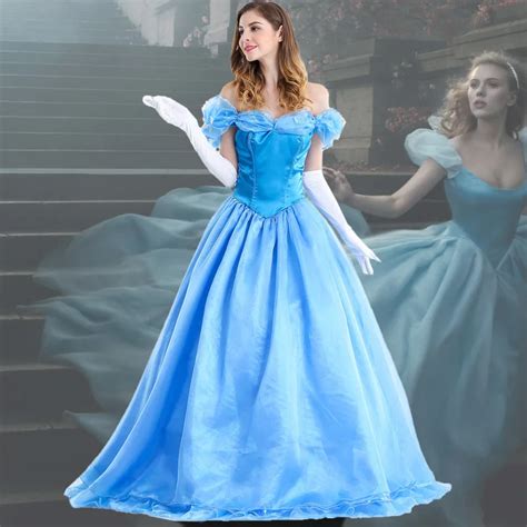 Aliexpress Com Buy Cinderella Costume Adult Princess Cinderella Dress Halloween Costumes Blue